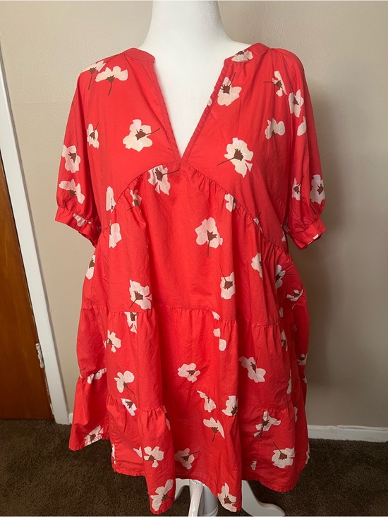 Universal Thread | Tops | Universal Thread Red Floral Vneck Babydoll ...